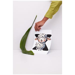 Watercolor Spotted Lamb Alphabet A-Z Number 0-9 Bundle, Spotted Sharp ...