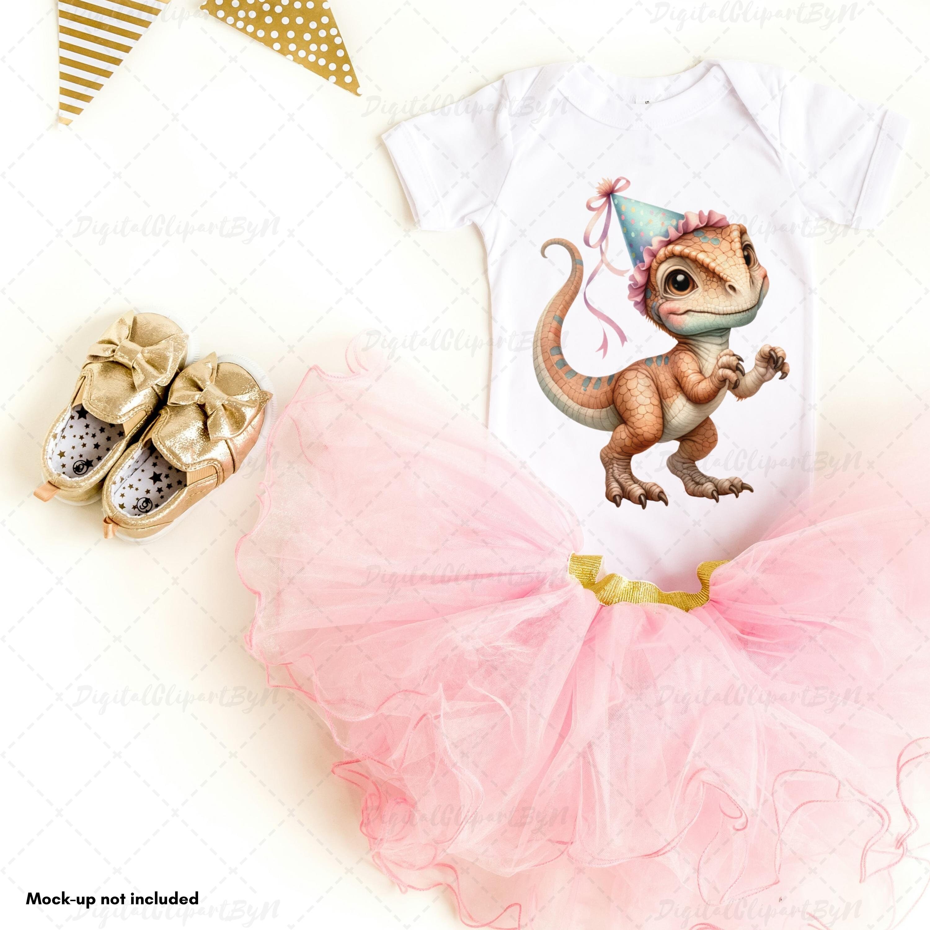 Watercolor Cute Party Dinosaur With Balloons Clipart, Animals Party ...