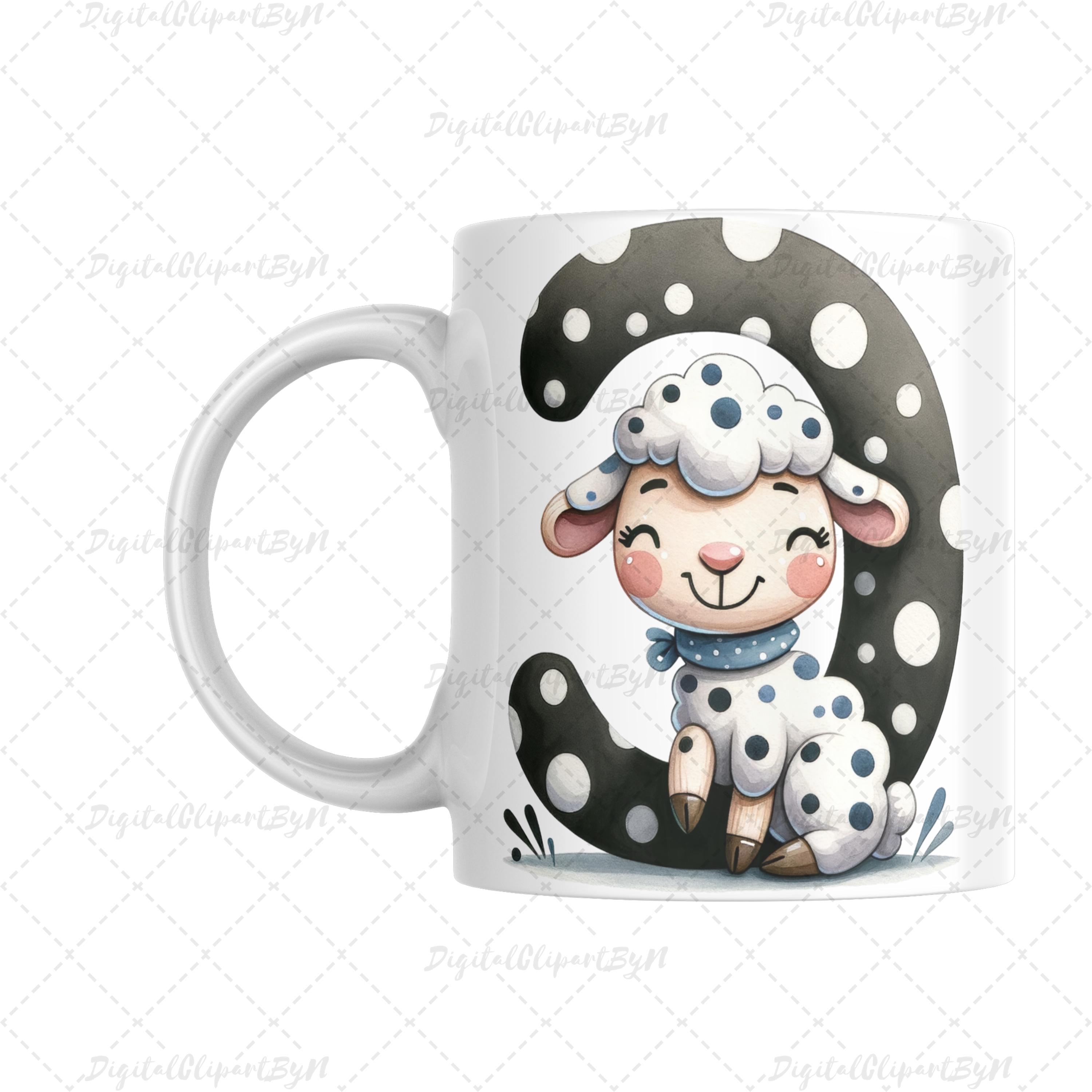 Watercolor Spotted Lamb Alphabet A-Z Number 0-9 Bundle, Spotted Sharp ...