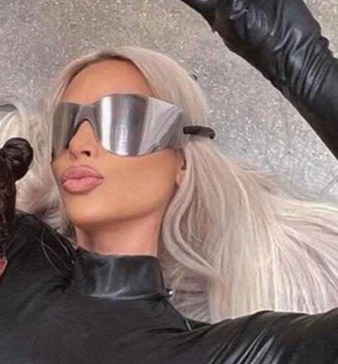 Bat Rectangle Goggles Punk Y2K Retro Sunglasses Motomami Racer Sunnies ...