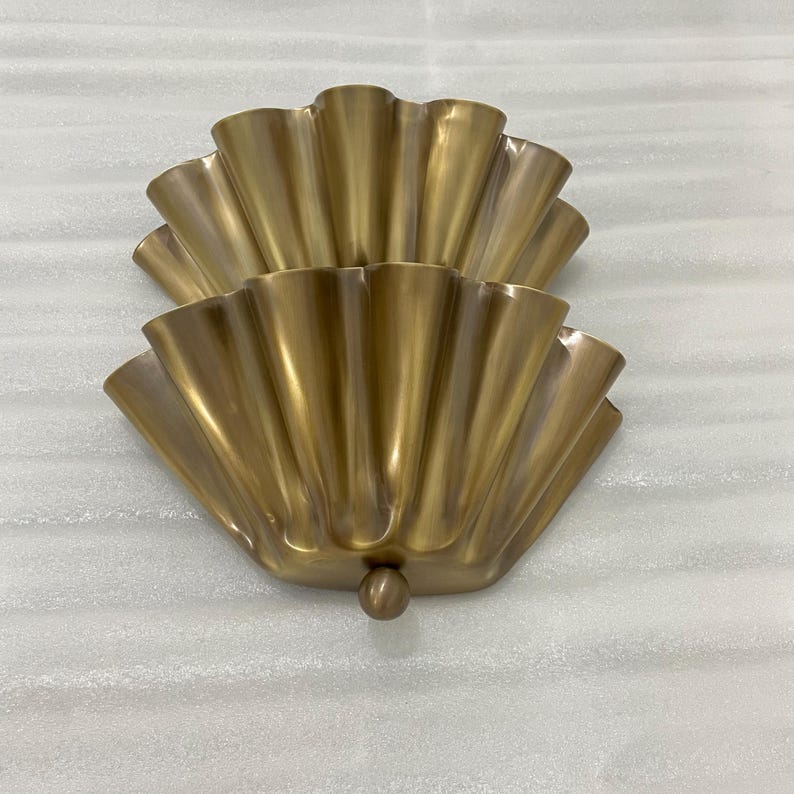 Handcrafted Elegant Polished Chrome Brass Wall Lamp,floral Wavy Shape ...