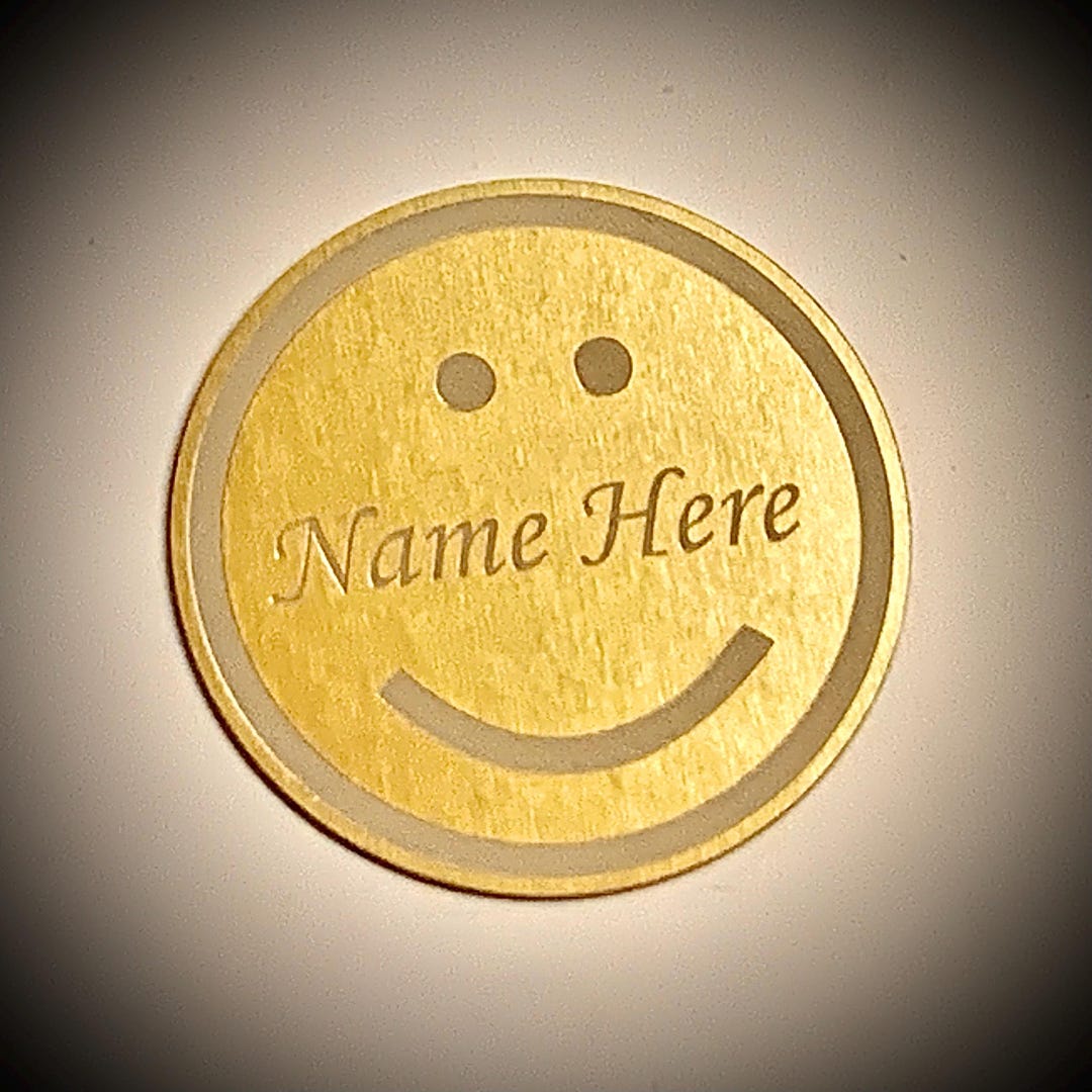 Engraved Smiley Face Aluminum Plate: 50mm Trophy Plaque - Etsy