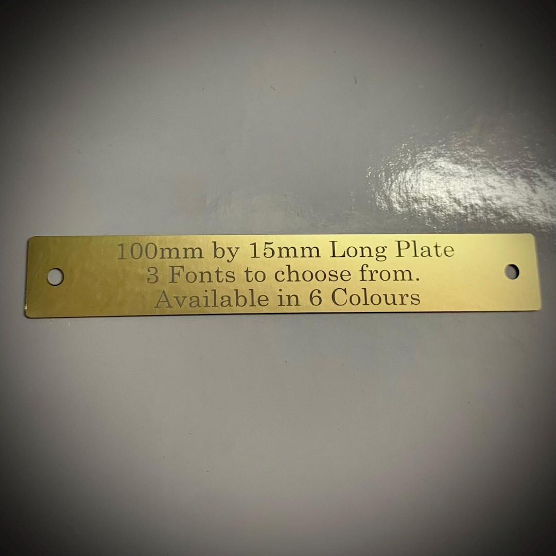 Engraved Aluminum Name Plate: Custom Text, Multiple Colors 100mm-15mm ...