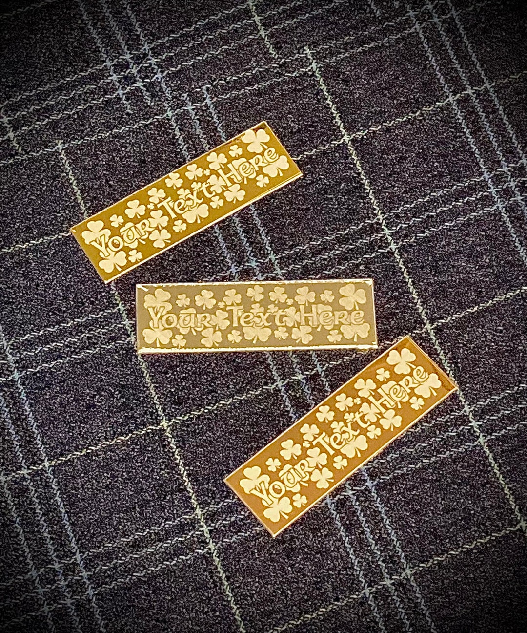 Shamrock Themed Personalised Trophy Engraving Plate 50mm X 15mm, Larger ...