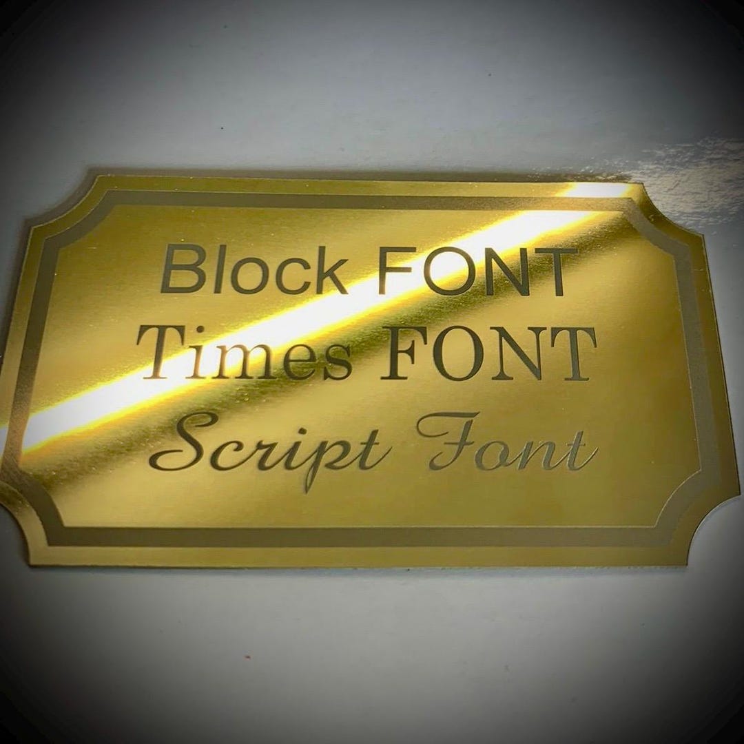 75mm X 35mm Personalised Engraving Plate With Border and Scalloped ...