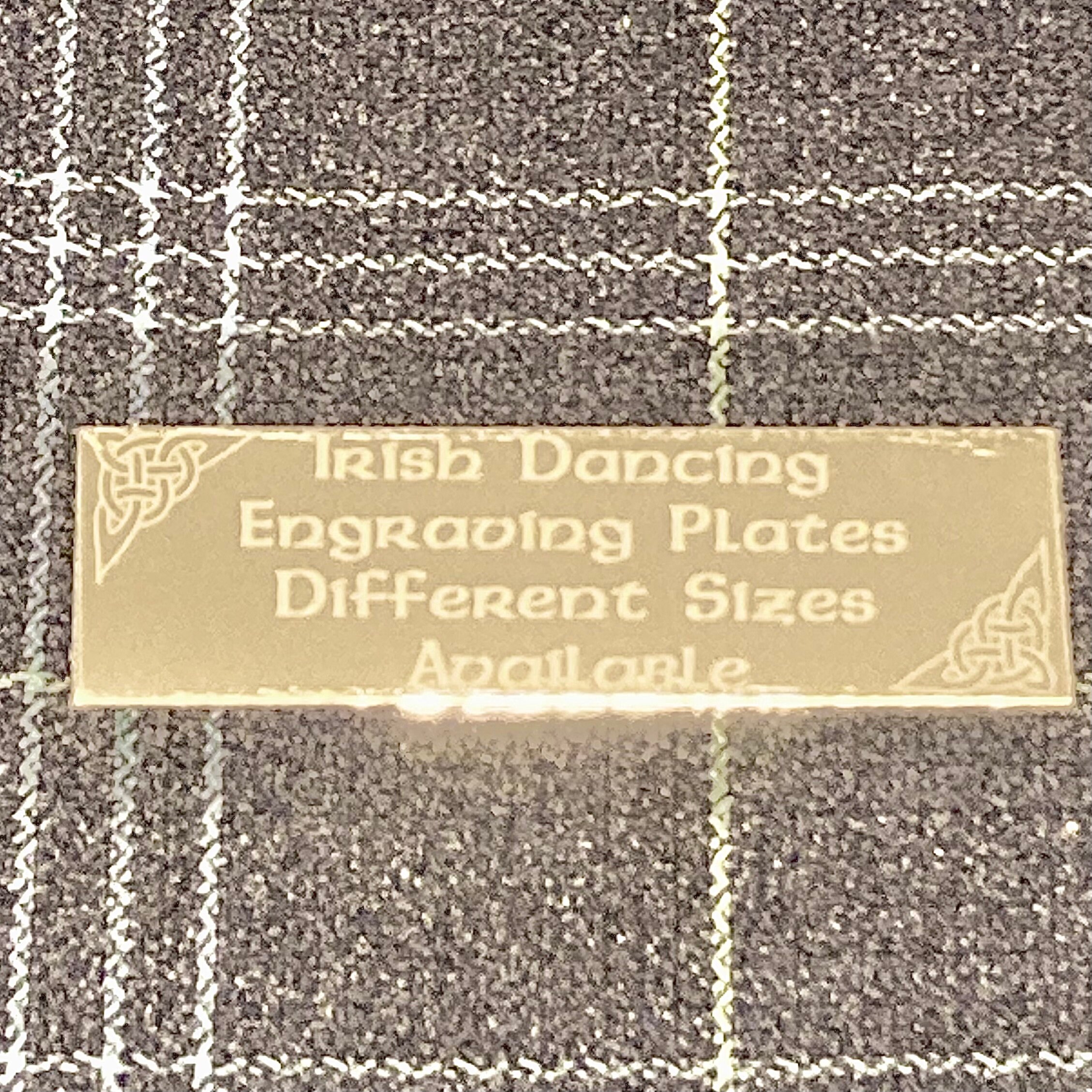 Celtic Text for Irish themed Personalised Trophy Engraving Plate 50mm x ...