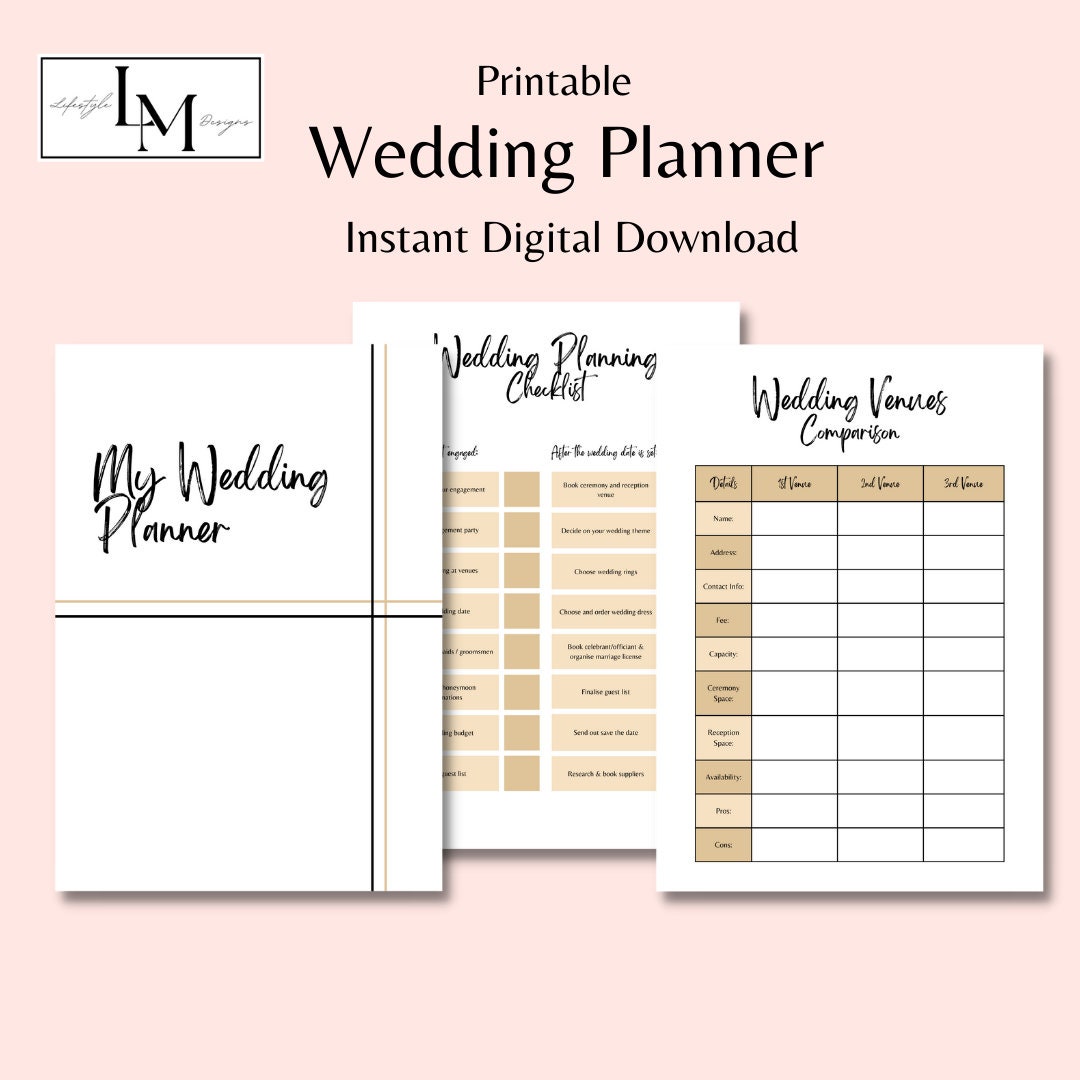 Wedding Planner Printable Wedding Planning Book Modern Wedding ...