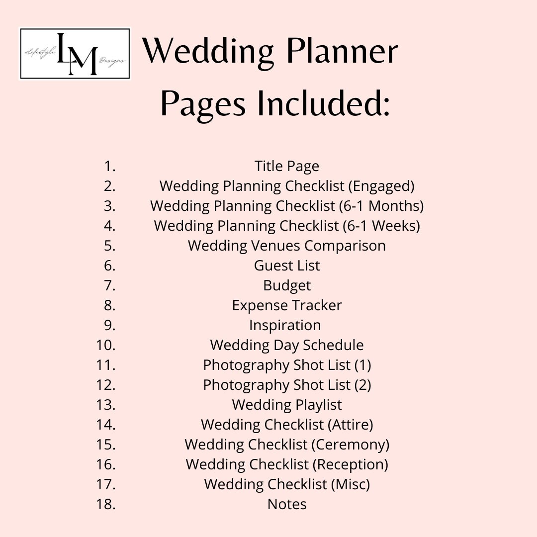 Wedding Planner Printable Wedding Planning Book Modern Wedding ...