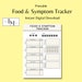 Food and Symptom Tracker Printable PDF Food Diary Symptom Diary IBS ...