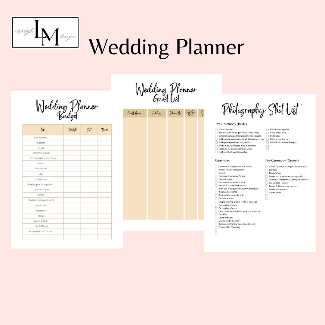 Wedding Planner Printable Wedding Planning Book Modern Wedding ...
