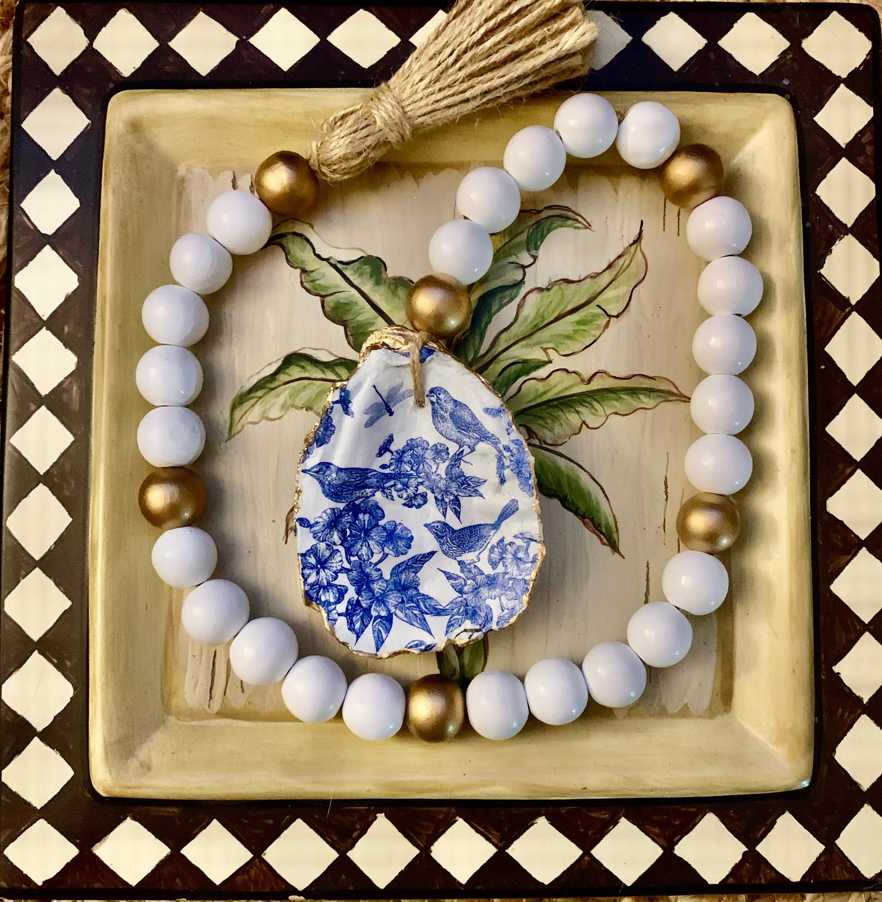 Oyster Shell Garland, Oyster Blessing Beads, Farmhouse Garland ...