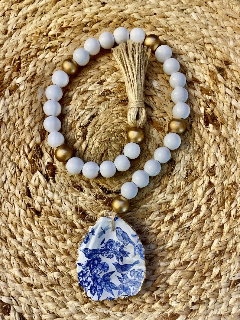 Oyster Shell Garland, Oyster Blessing Beads, Farmhouse Garland ...