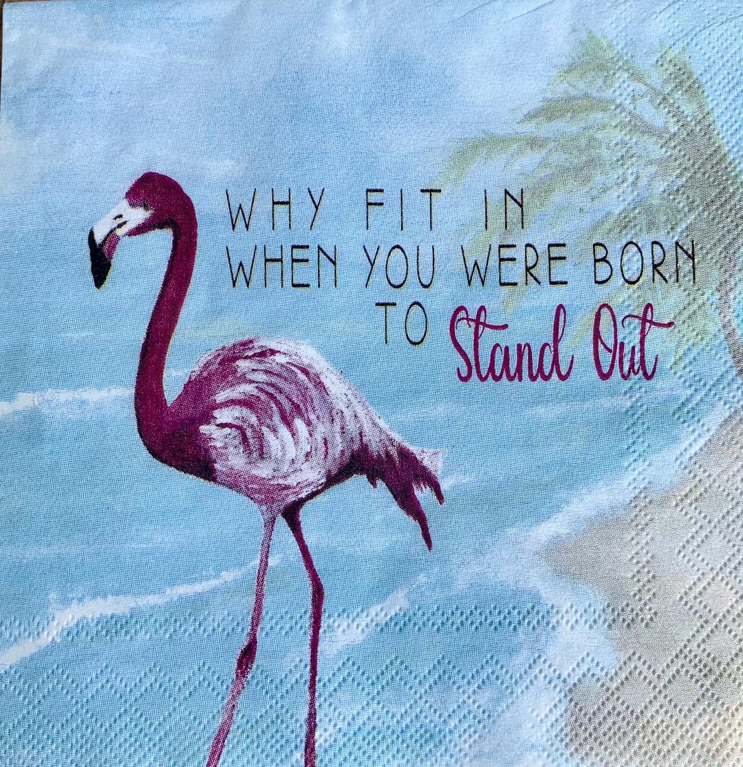 Decoupage Napkins, Flamingo Paper Napkins, 3 Individual Bird Beach ...