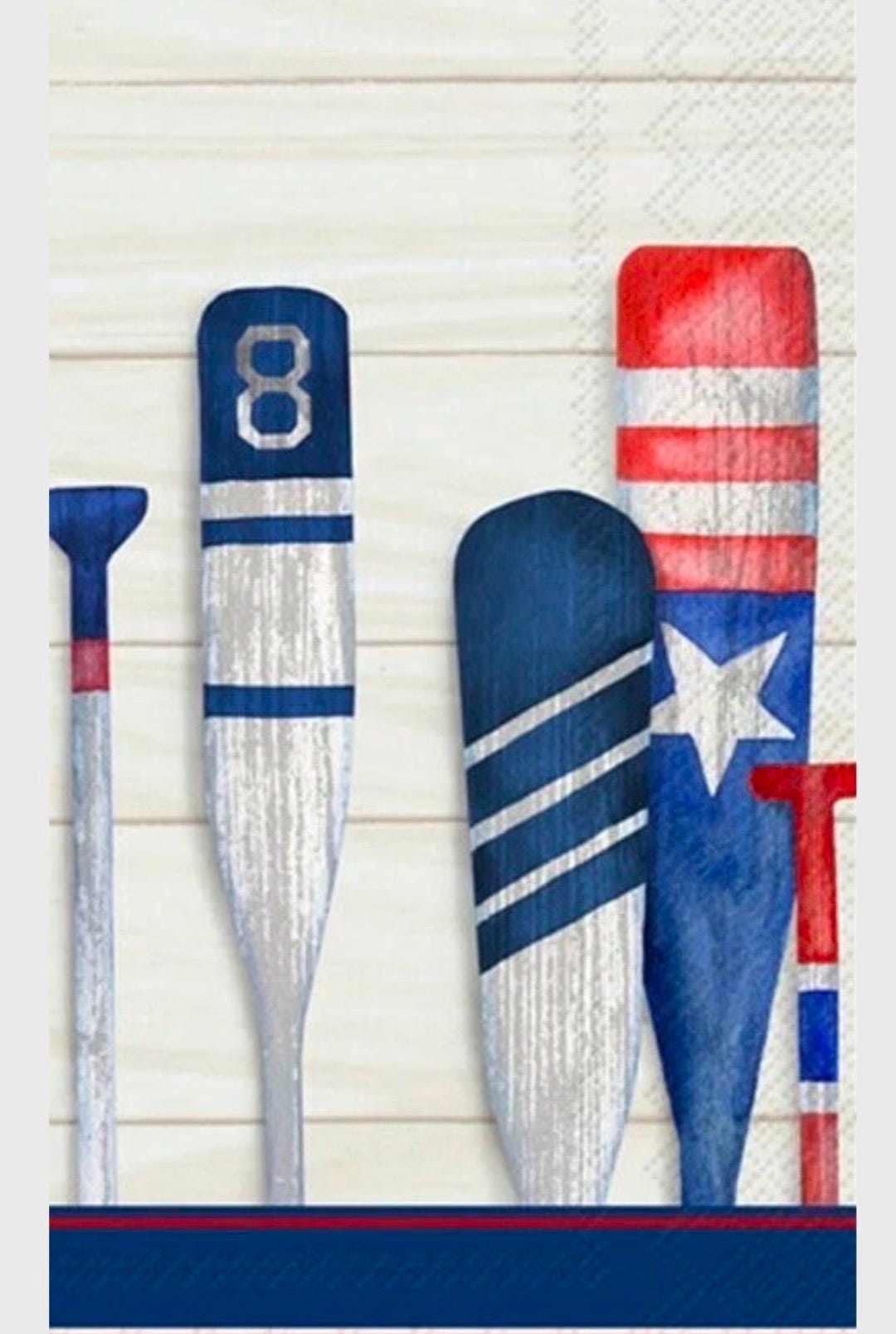 Decoupage Napkins, Boat Oar Paper Napkins, 2 Individual Boat Guest Size ...