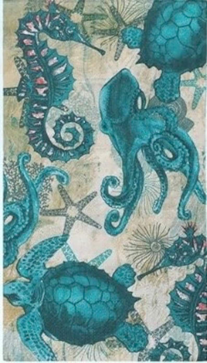 Decoupage Napkins, Sea Turtle Octopus Paper Napkins, 2 Individual Guest ...