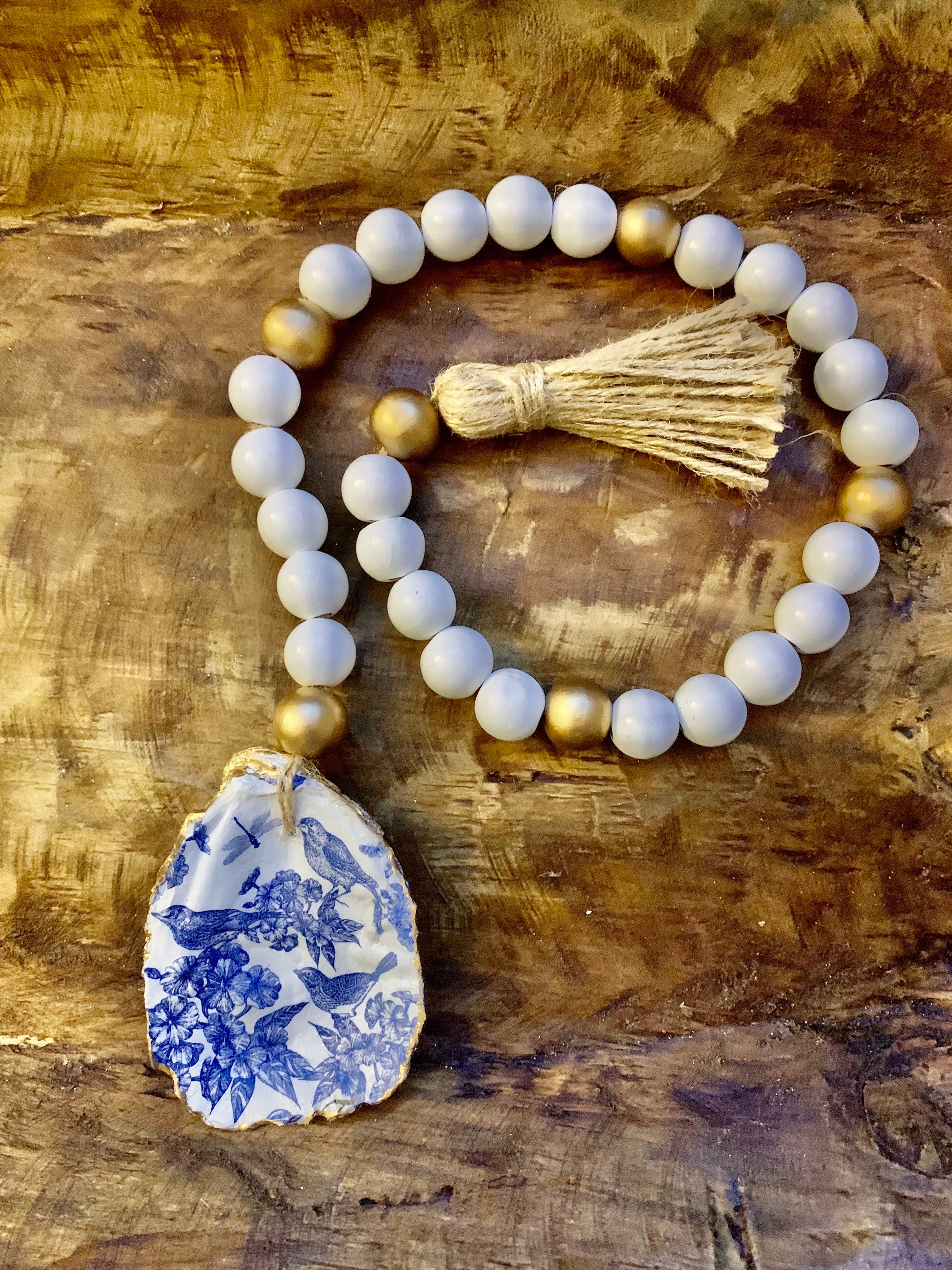 Oyster Shell Garland, Oyster Blessing Beads, Farmhouse Garland ...