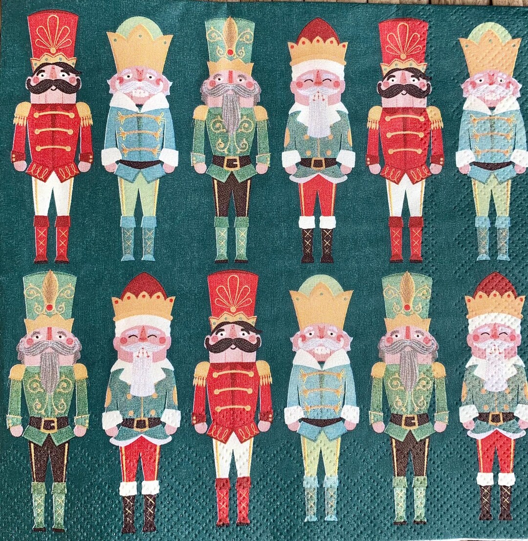 Decoupage Napkins, Nutcracker Paper Napkins, 3 Individual Christmas ...