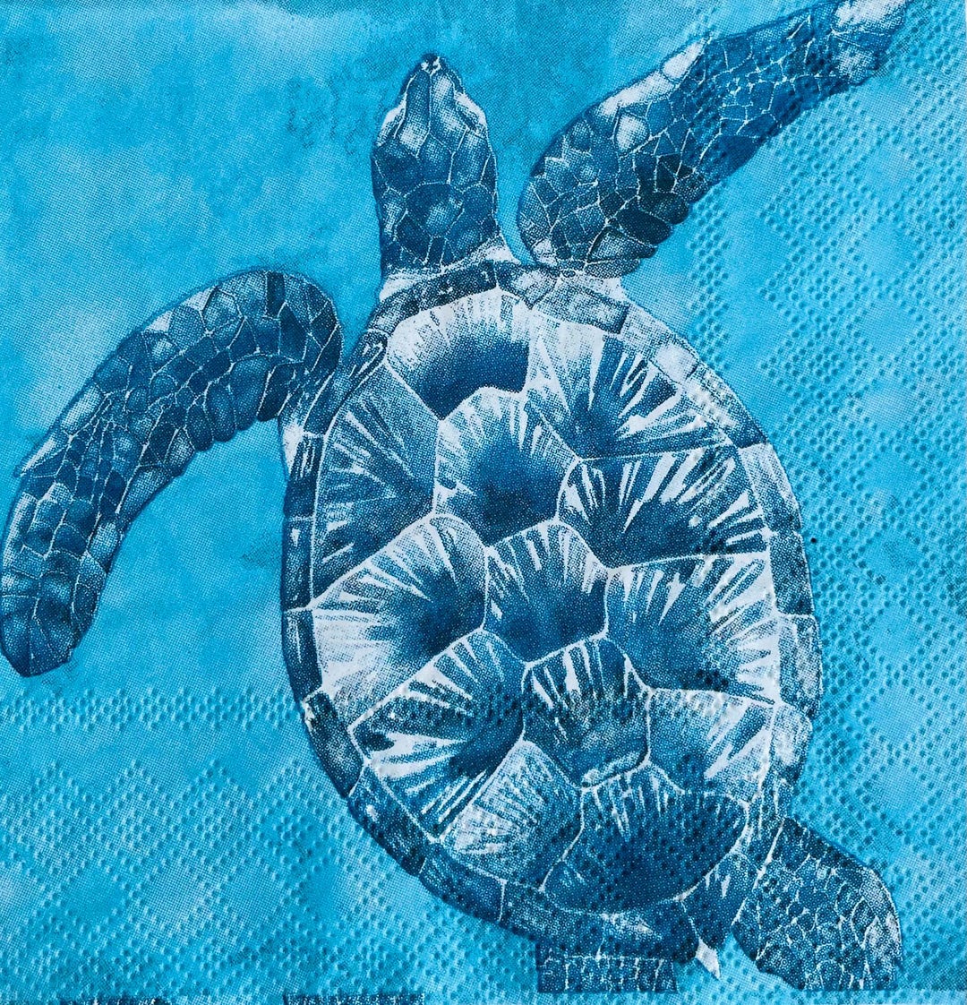 Sea Turtle Decoupage Napkins: Ocean Paper Cocktail Size - 3 Pack - Etsy