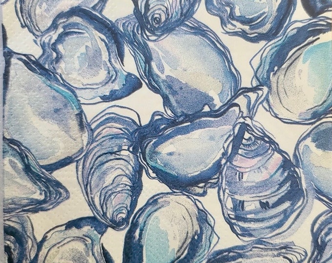 Napkins for Decoupage, Oyster Shell Paper Napkins, 3 Individual Blue ...