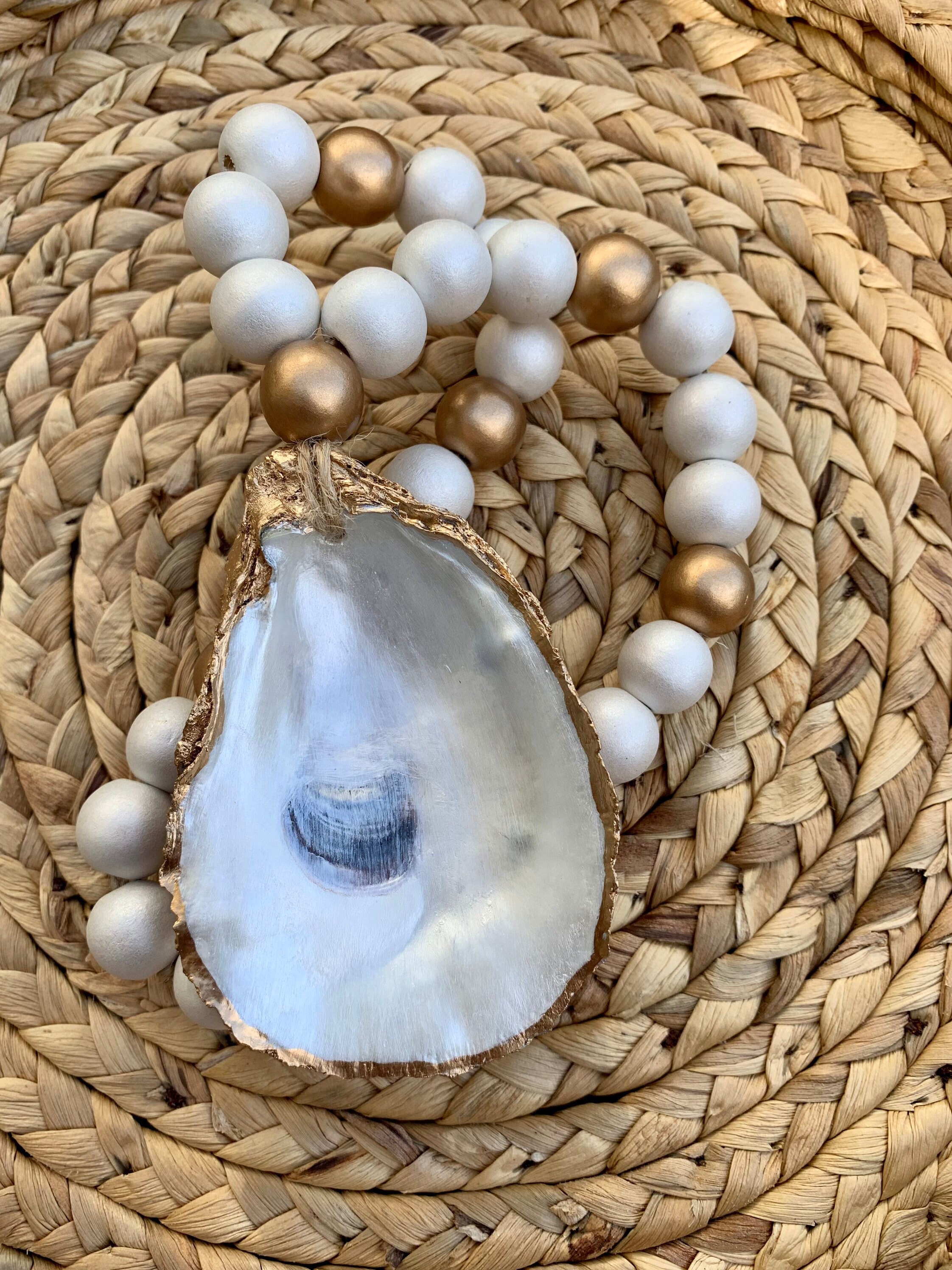 Oyster Shell Garland, Oyster Shell Blessing Beads, Oyster Art, Pearl ...