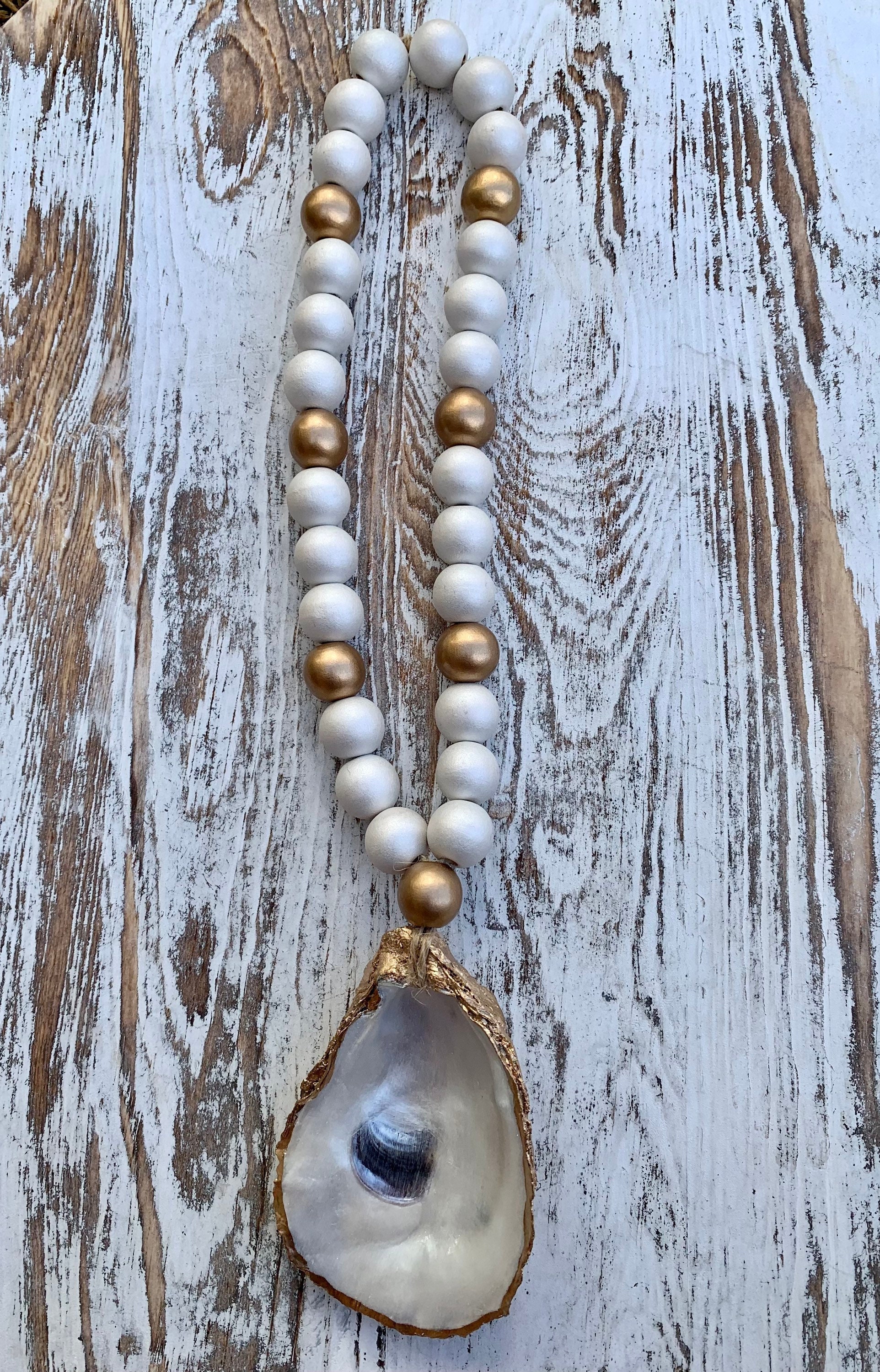 Oyster Shell Garland, Oyster Shell Blessing Beads, Oyster Art, Pearl ...