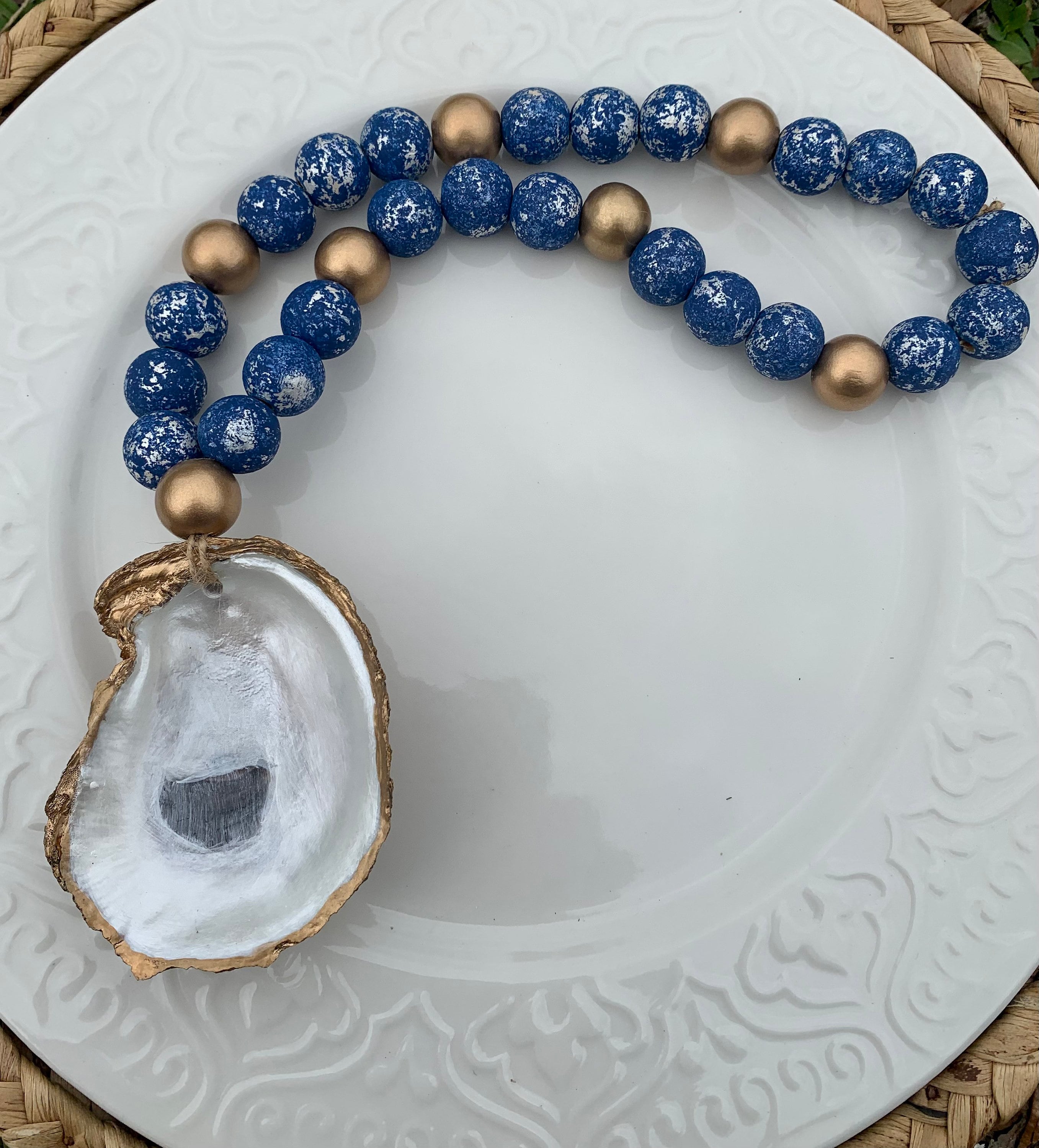 Oyster Shell Blessing Beadsoyster Shell Garland Tired Trey - Etsy