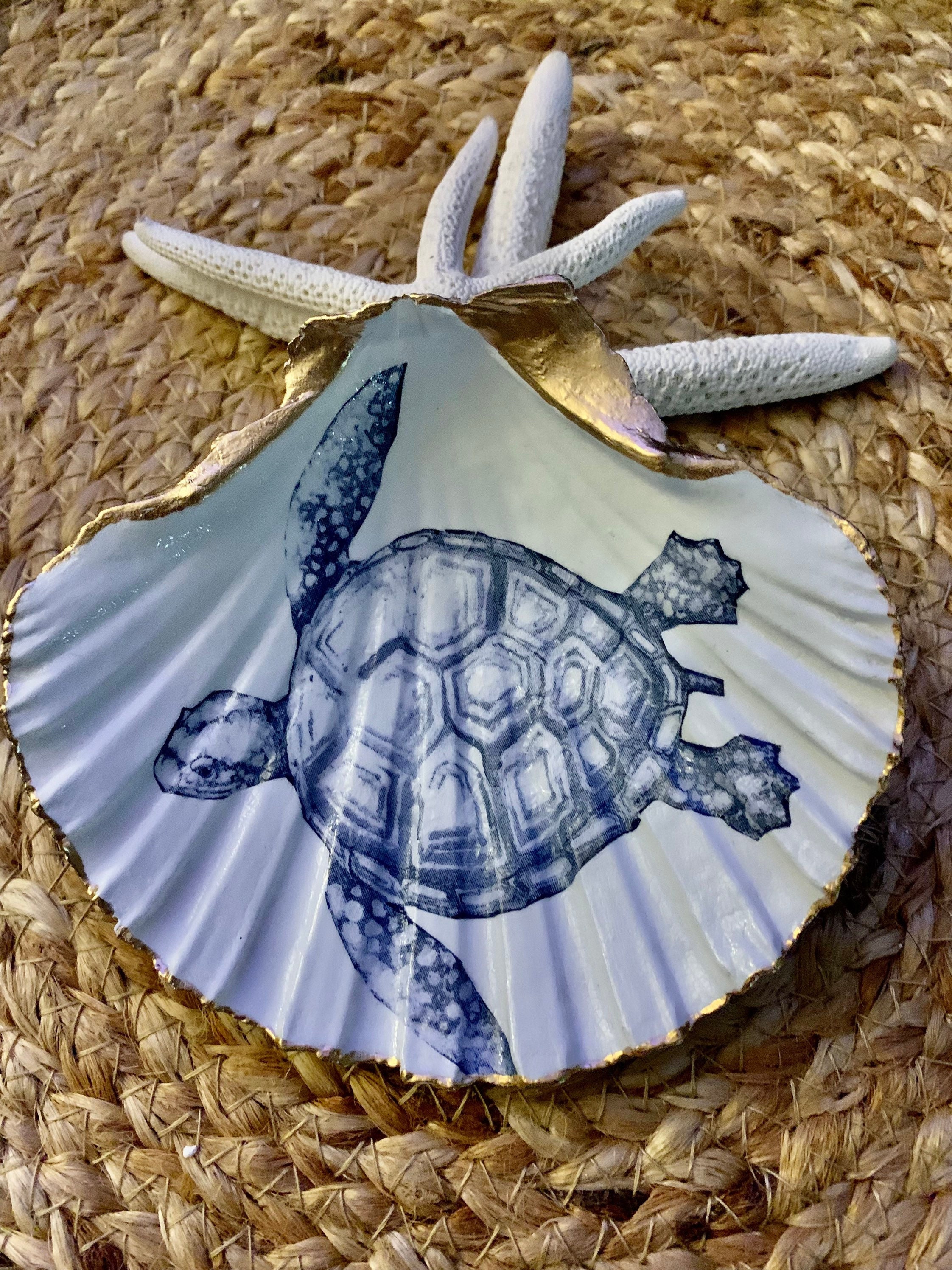 Large Scallop Shell Ring Dish, Shell Ring Dish, Seashell Trinket Dish ...