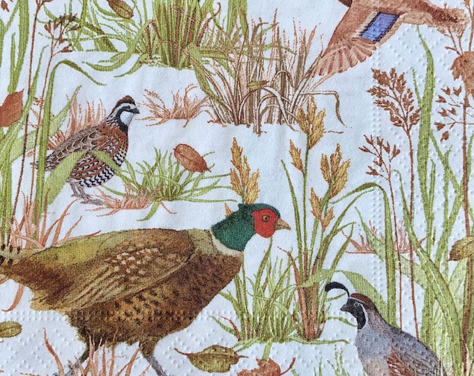 Decoupage Napkins, Duck Pheasant Paper Napkins, 3 Individual Hunting ...