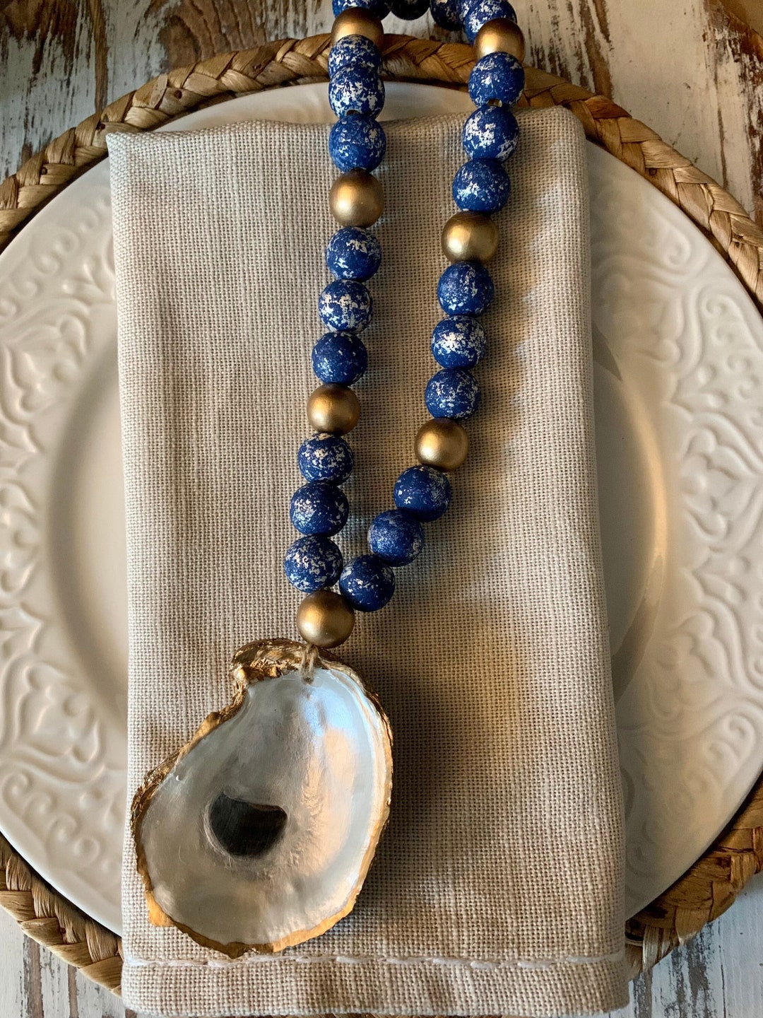 Oyster Shell Blessing Beads,oyster Shell Garland, Tired Trey Garland ...