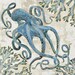 Octopus Decoupage Napkin, 3 Individual Cocktail Napkins for Decoupage ...