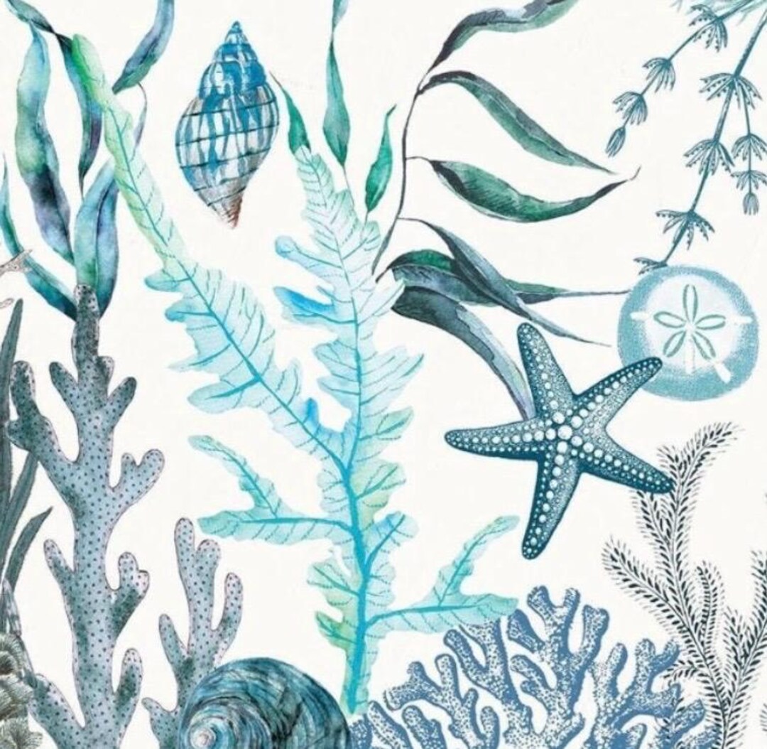 Ocean Napkins for Decoupage, 3 Coral Paper Cocktail Napkins for ...