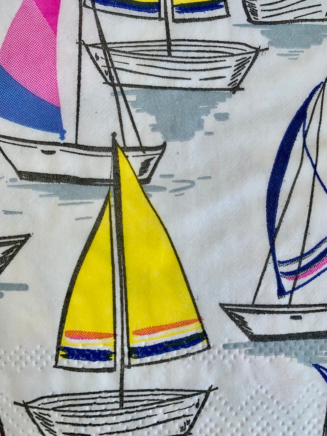 Napkins for Decoupage, Sailboat Paper Napkins, 3 Individual Boat ...
