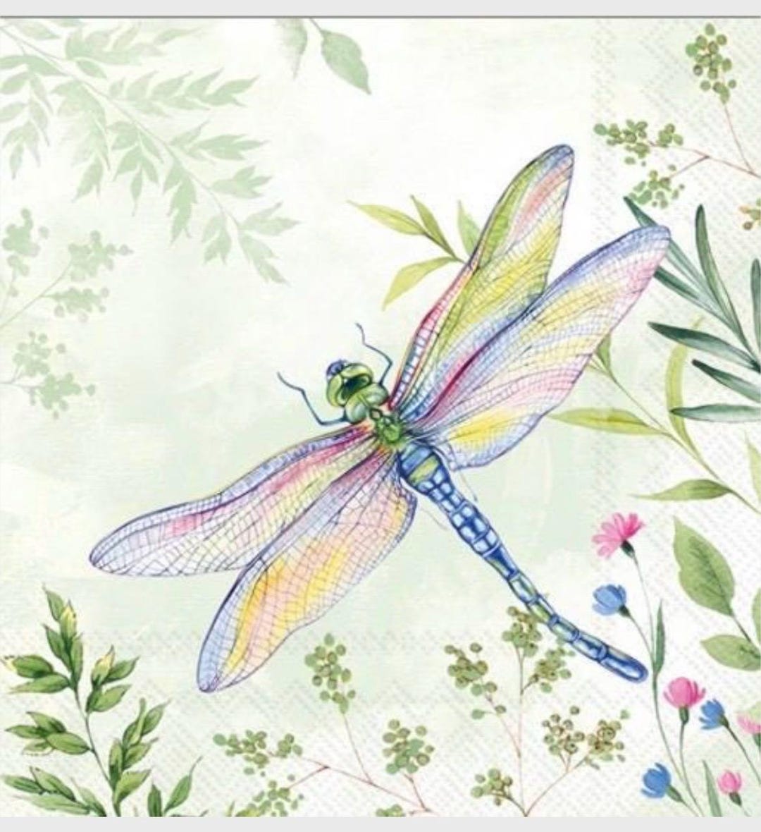 Decoupage Napkins, Dragonfly Paper Napkins, 3 Individual Insect ...