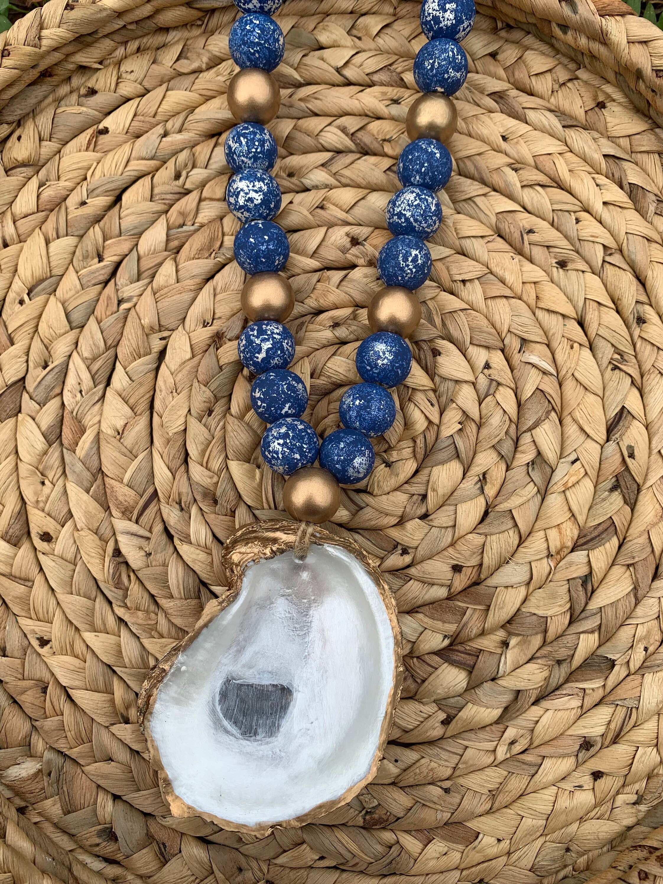 Oyster Shell Blessing Beadsoyster Shell Garland Tired Trey - Etsy