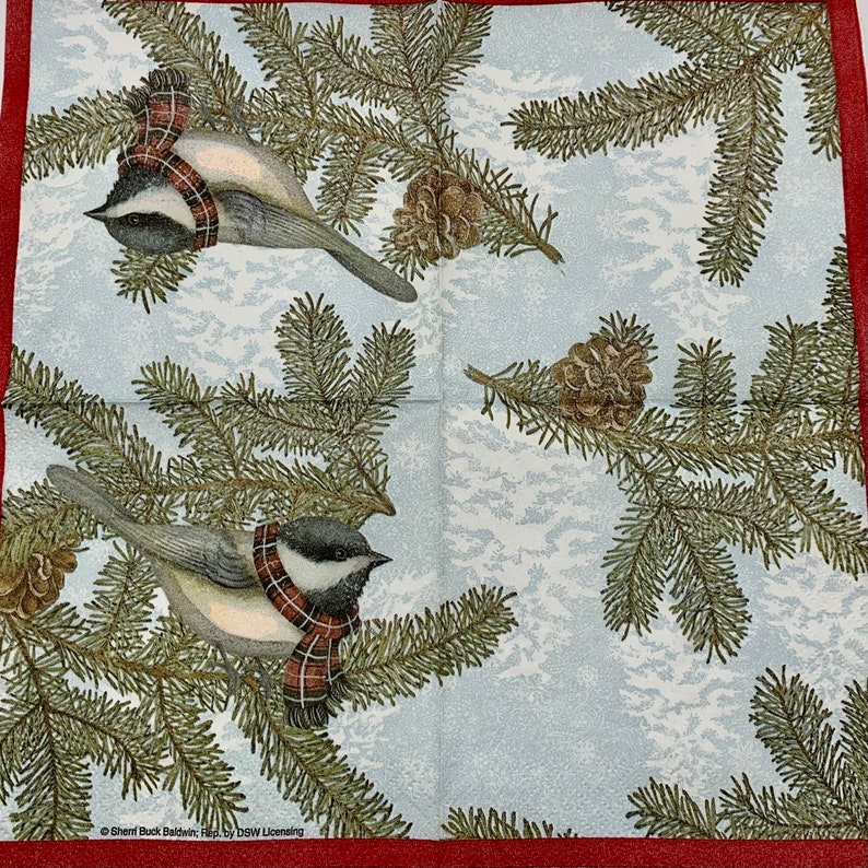 Bird Decoupage Napkins, 3 Individual Bird Cocktail Paper Napkins for ...