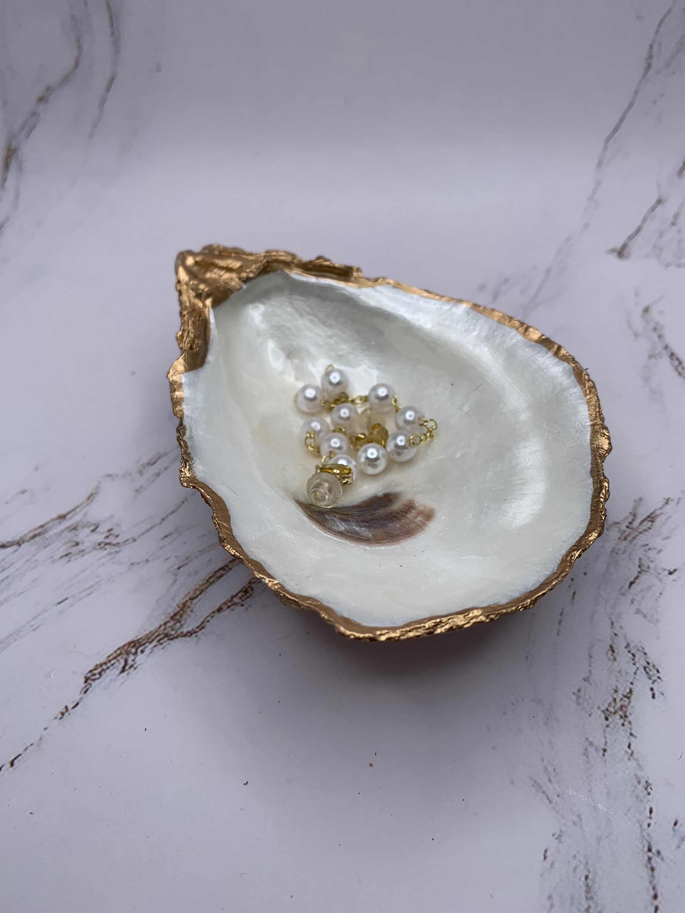 Handcrafted Large Oyster Shell Ring Dish, Oyster Shell Trinket Dish - Etsy