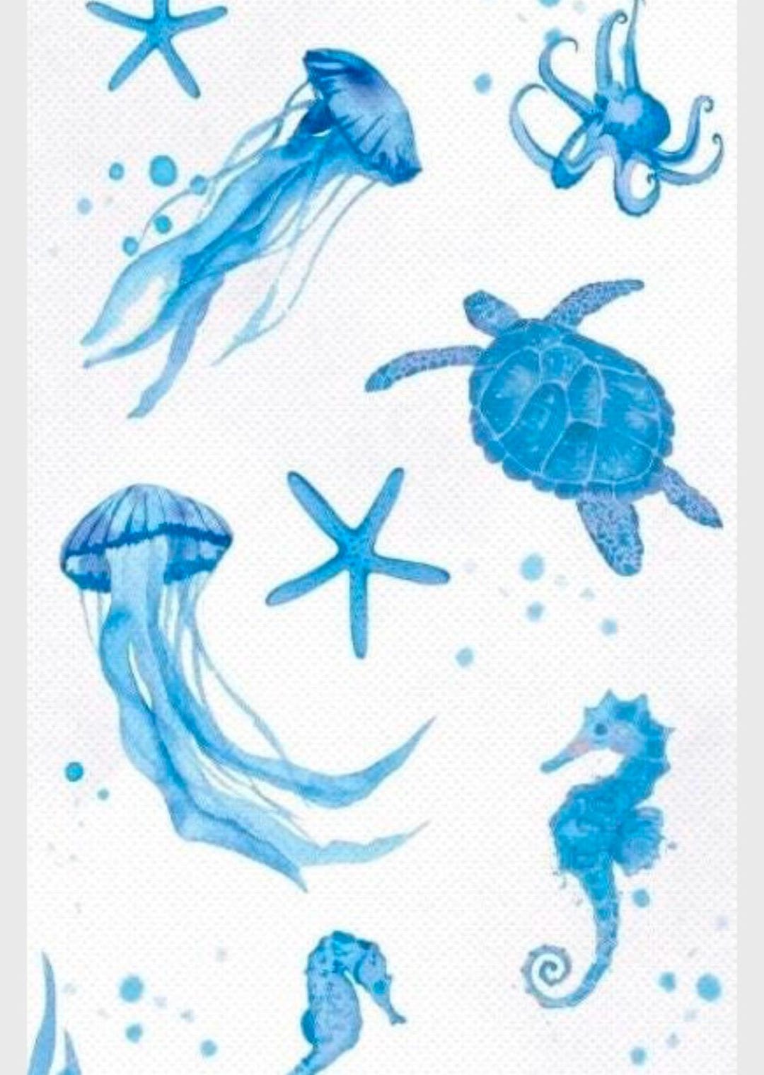 Decoupage Napkins, Sea Creature Paper Napkins, 2 Guest Size Jellyfish ...