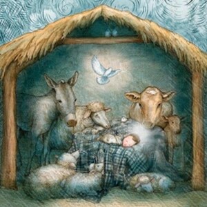 Decoupage Napkins, Nativity Cocktail Napkins, 3 Individual Paper ...