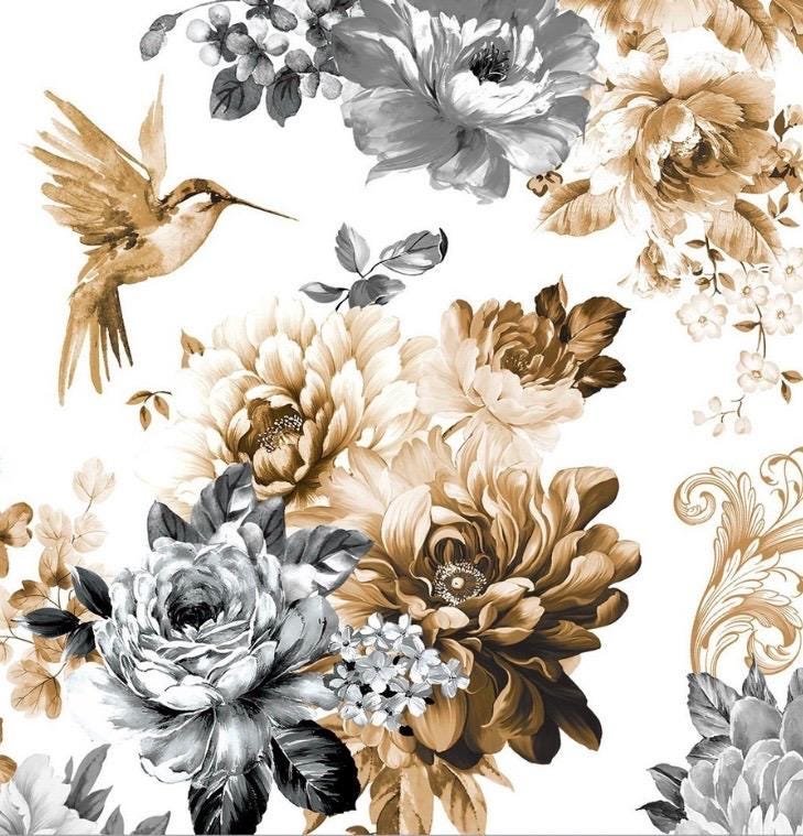 Decoupage Napkins, Hummingbird Paper Napkins, 3 Individual Flower ...