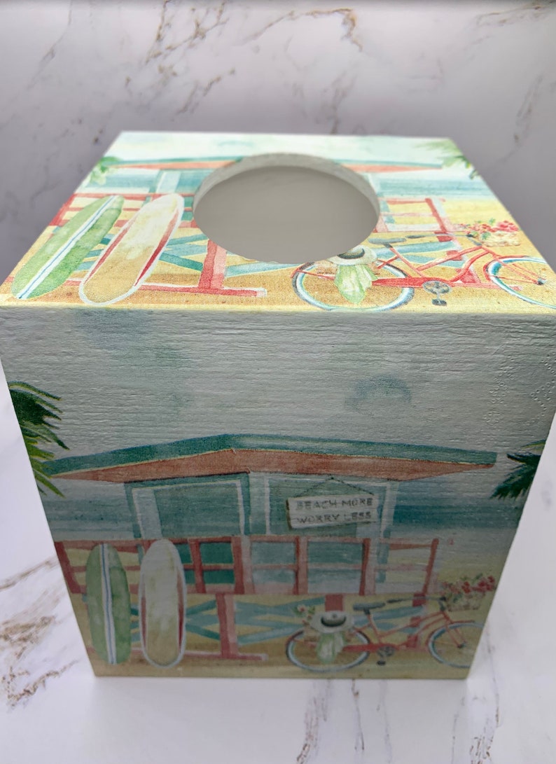 Beach Wood Tissue Box Cover, Beach House Decor - Etsy