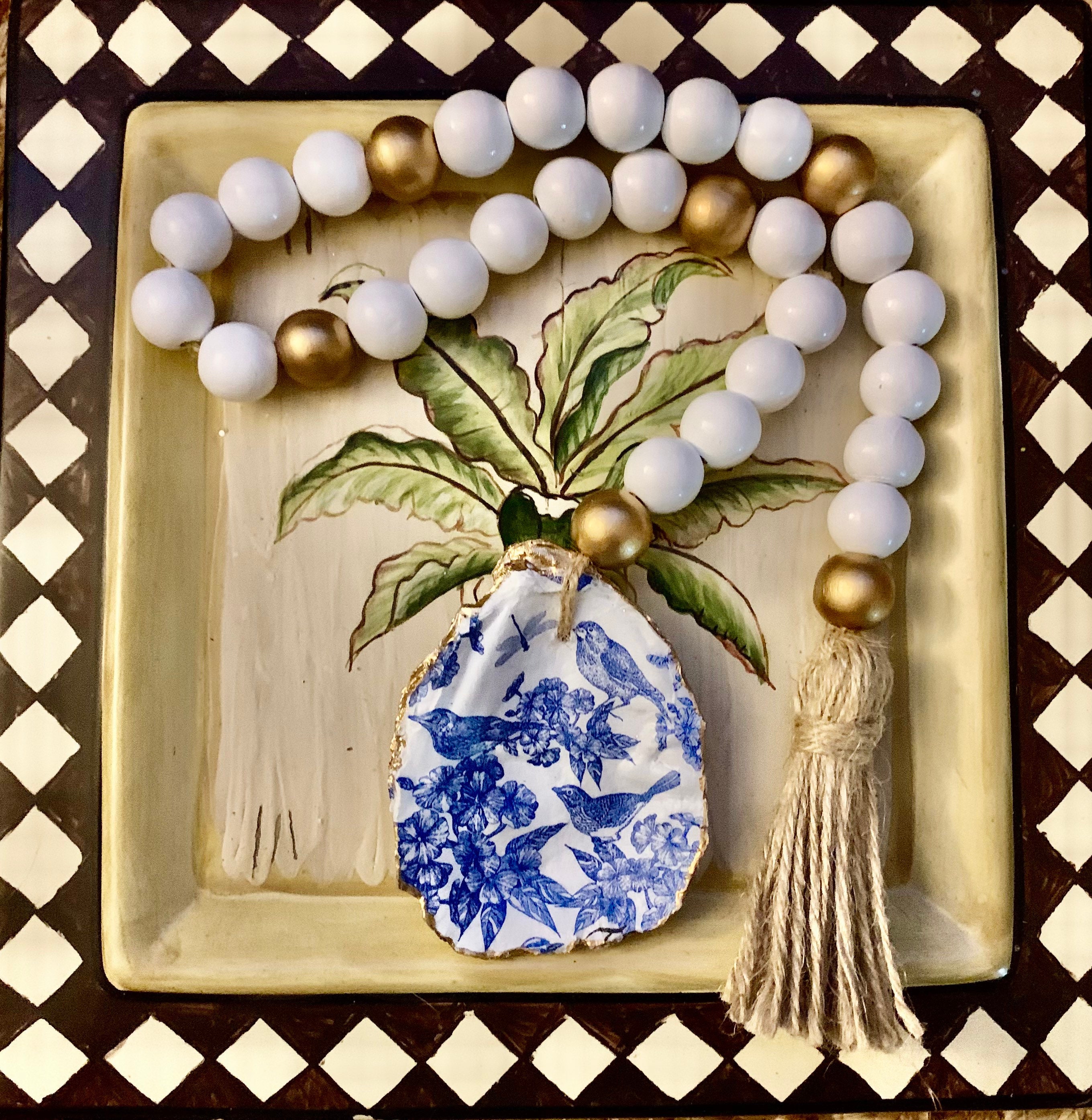 Oyster Shell Garland, Oyster Blessing Beads, Farmhouse Garland ...