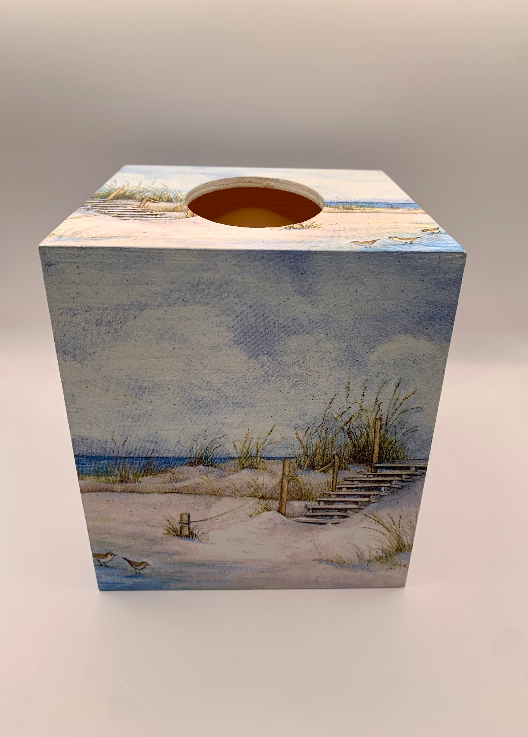 Decoupaged Wood Tissue Box Cover, Beach Tissue Box, Beach Decor - Etsy