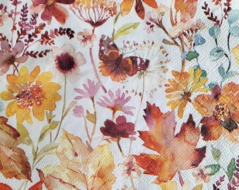 Fall Paper Napkins: Autumn Designs for Decoupage, Crafts - Lot of 10 - Etsy