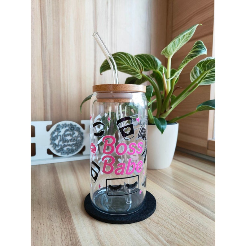 Boss Babe Uv Dtf Cup Wrap For 16oz Libbey Glass Cups Cup Wrap Etsy