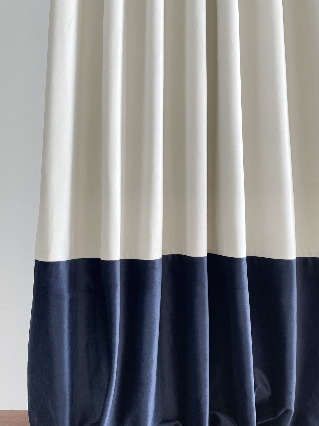 Color Block Velvet Curtain Panels, Beautiful Custom Curtains and Drapes ...