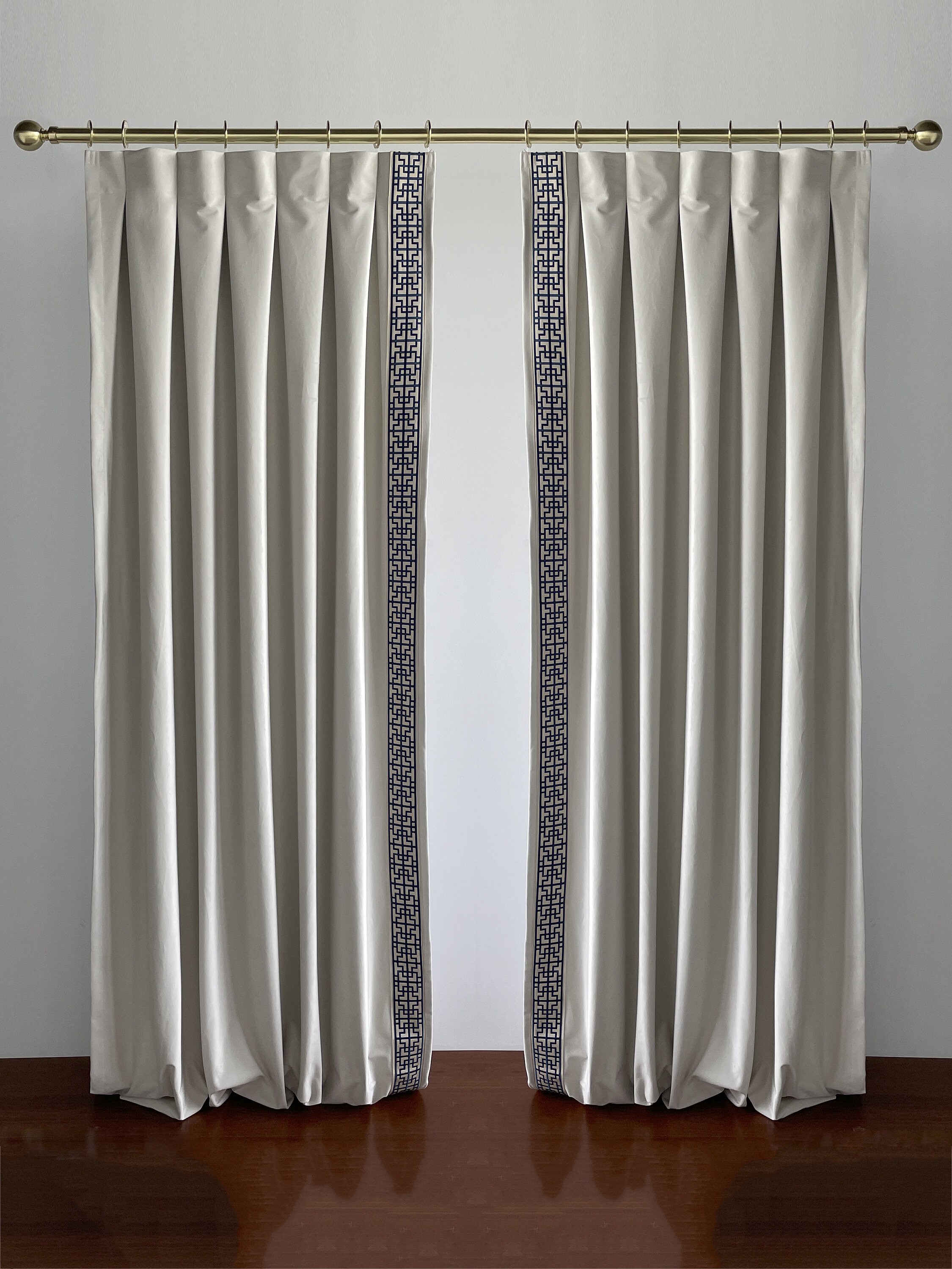 Off White Velvet Curtain Panels With Trim, Beautiful Custom Curtains ...