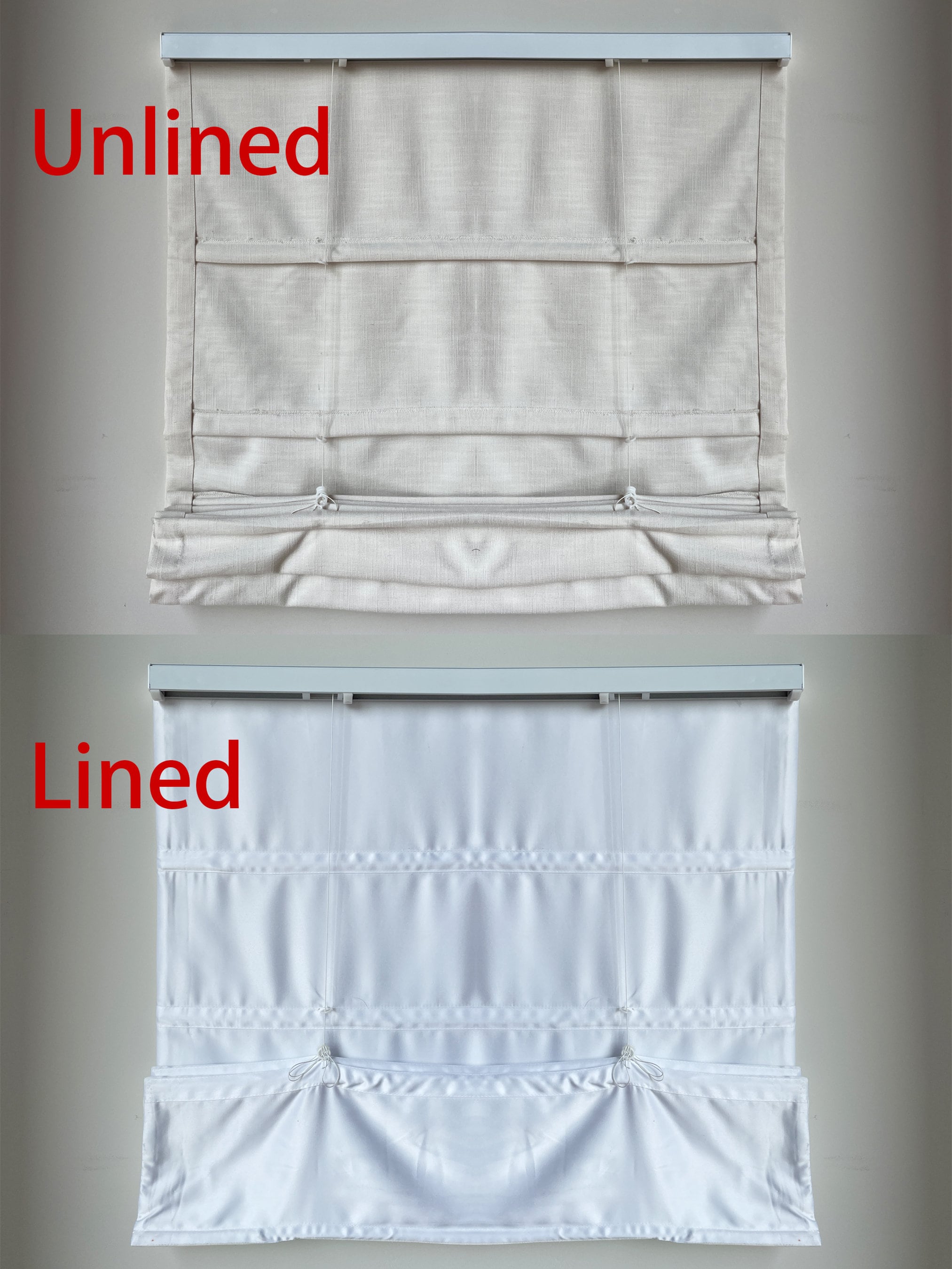 Roman Shade With Lining, Window Blinds, Light Filtering, Custom Size ...