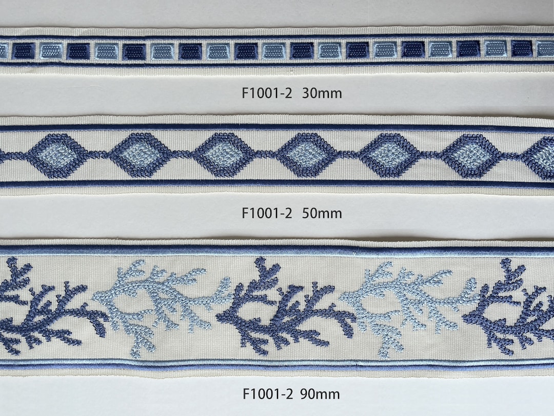 Embroidered Trims for Drapery, Curtain Tapes, Upholstery Ribbon, Pillow ...