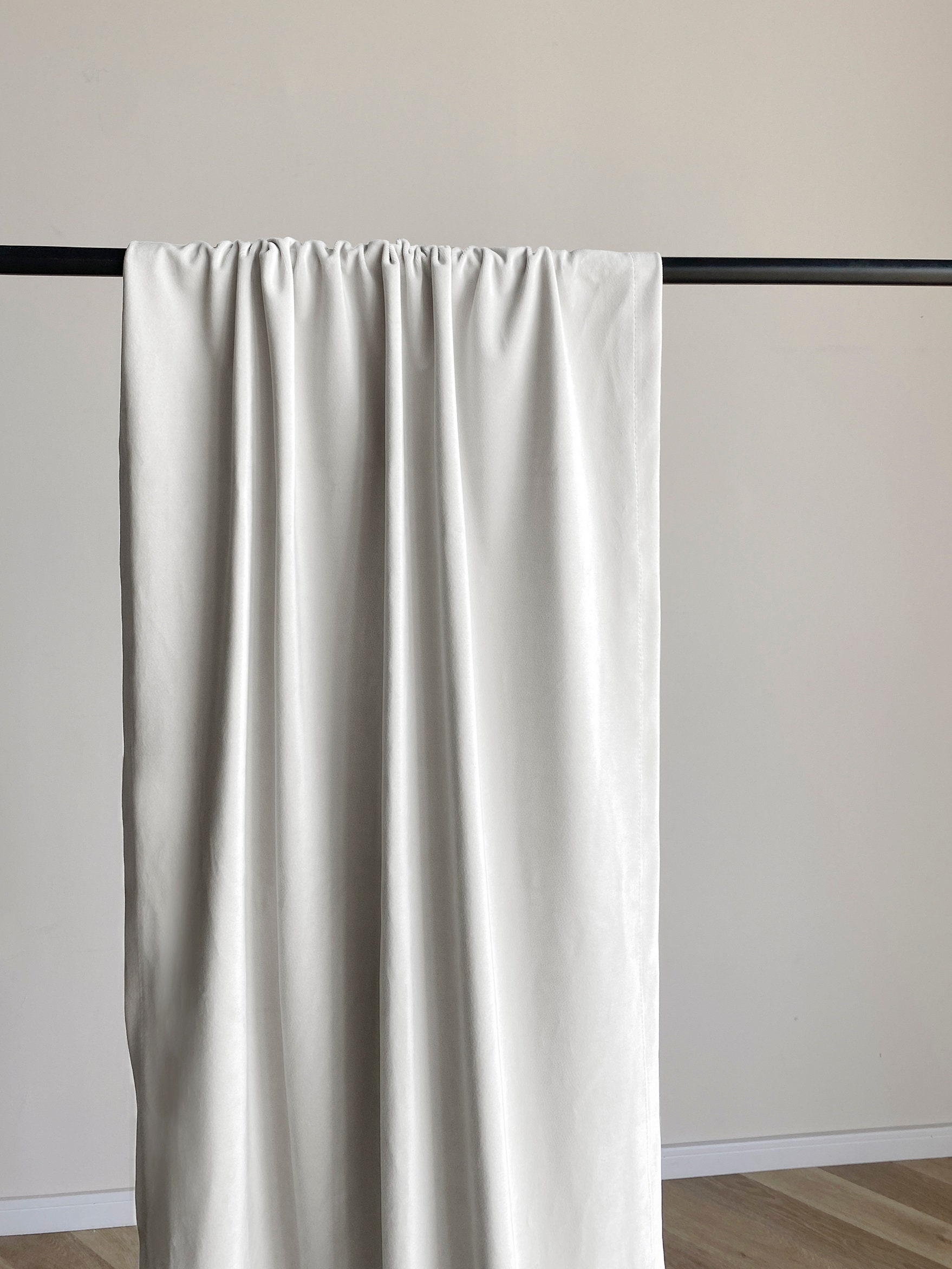 Off White Velvet Curtain Panels With Trim, Beautiful Custom Curtains ...