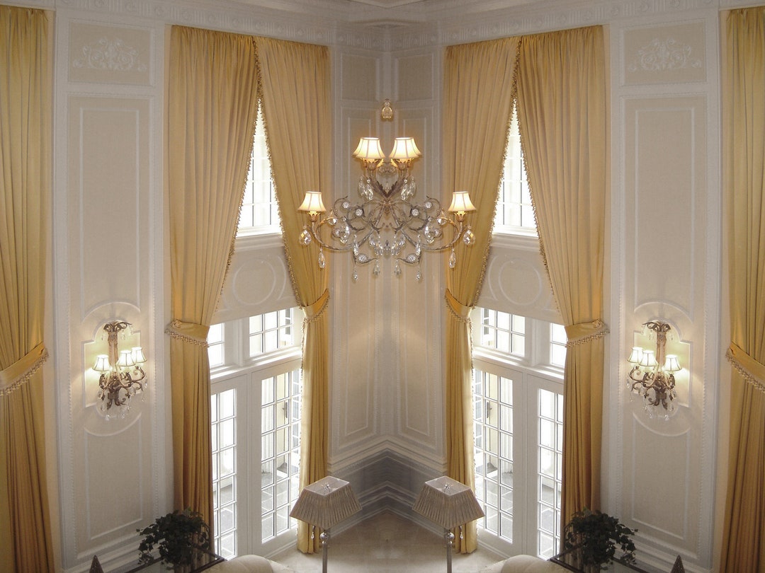 Luxury Velvet Curtain Panels for Tall Window, Beautiful Custom High ...